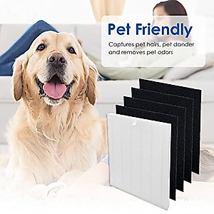 Flintar D360 H13 True HEPA Replacement Filter D3, Compatible with Winix D360 Air Purifier, H13 Grade True HEPA and 4 Activated Carbon Filters, Item Number 1712-0101-02, D3 Filter