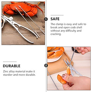 Cabilock Kitchen Utensil Set Shelled Nuts 3pcs Seafood Tools Set Stainless Steel Crab Leg Crackers Picks Nut Forks Lobster Crackers Shell Crackers Kitchen Accessories Kitchen Utensil Set Shelled Nuts