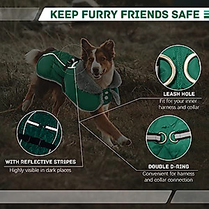 IECOii Dog Winter Clothes, Warm Dog Winter Sweater, Dog Fleece Jacket with Turtle Neck, Dog Waistcoat for Large Dogs Winter Fits for Pitbull, Border Collie, Samoyed, English Bulldogs, XL