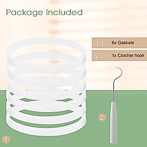 6 Pieces 10cm White Rubber Sealing Gaskets O-Ring Replacement Part Compatible with Nutri Ninja Juicer Blender Replacement Seals