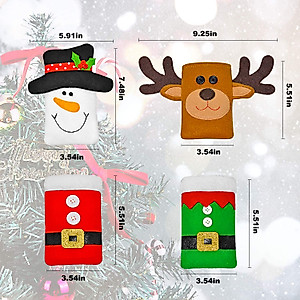 Christmas Silverware Holders Set of 4, Tableware Bags Supplies for Christmas Decorations, Cutlery Holder Silverware Bag Storage Covers for Christmas Ornaments