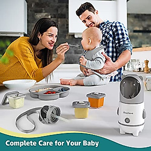Baby Food Maker, 17 in 1 Set for Baby Food, Fruits, Meat, Baby Food Processor with Baby Food Containers, Baby Plates, Silicone Spoon, Baby Bibs, Baby Food Feeder Pacifier Baby Essentials Gift Set