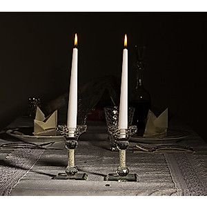 Classic White Taper Candles - 10 Inch – 30 Bulk Pack – for Shabbat, Dinner Tables, Restaurants, Ceremonies and Emergency - 8 Hour Burn Time