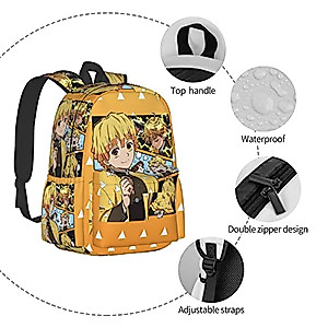 MUHASI Zen-Itsu Agatsuma Anime Backpack Large Capacity Daypack Lightweight Travel Laptop Bag Unisex Waterproof Backpacks For Men Women