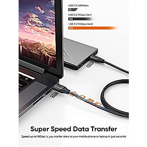 CableCreation USB C to USB A Cable 5FT, USB C to USB 3.1 USB 3.2 Gen2 10Gbps USB A to C Data Cable, Android Auto Cable 3A for USB C External SSD MacBook Pro iPad,Galaxy S23, etc,1.5m Gray