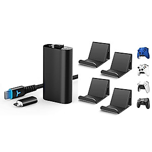6amLifestyle 4 Pack Controller Holder Stand Built in Anti-Slip Pads and Rechargeable Controller Battery Pack for Xbox Series X|S, Xbox One