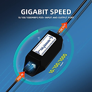 HYN@NET PX201 30W Gigabit PoE Extender One Channel 10/100/1000Mbps PoE Repeater for Security Camera,IEEE802.3at/af Compliant,Plug and Play