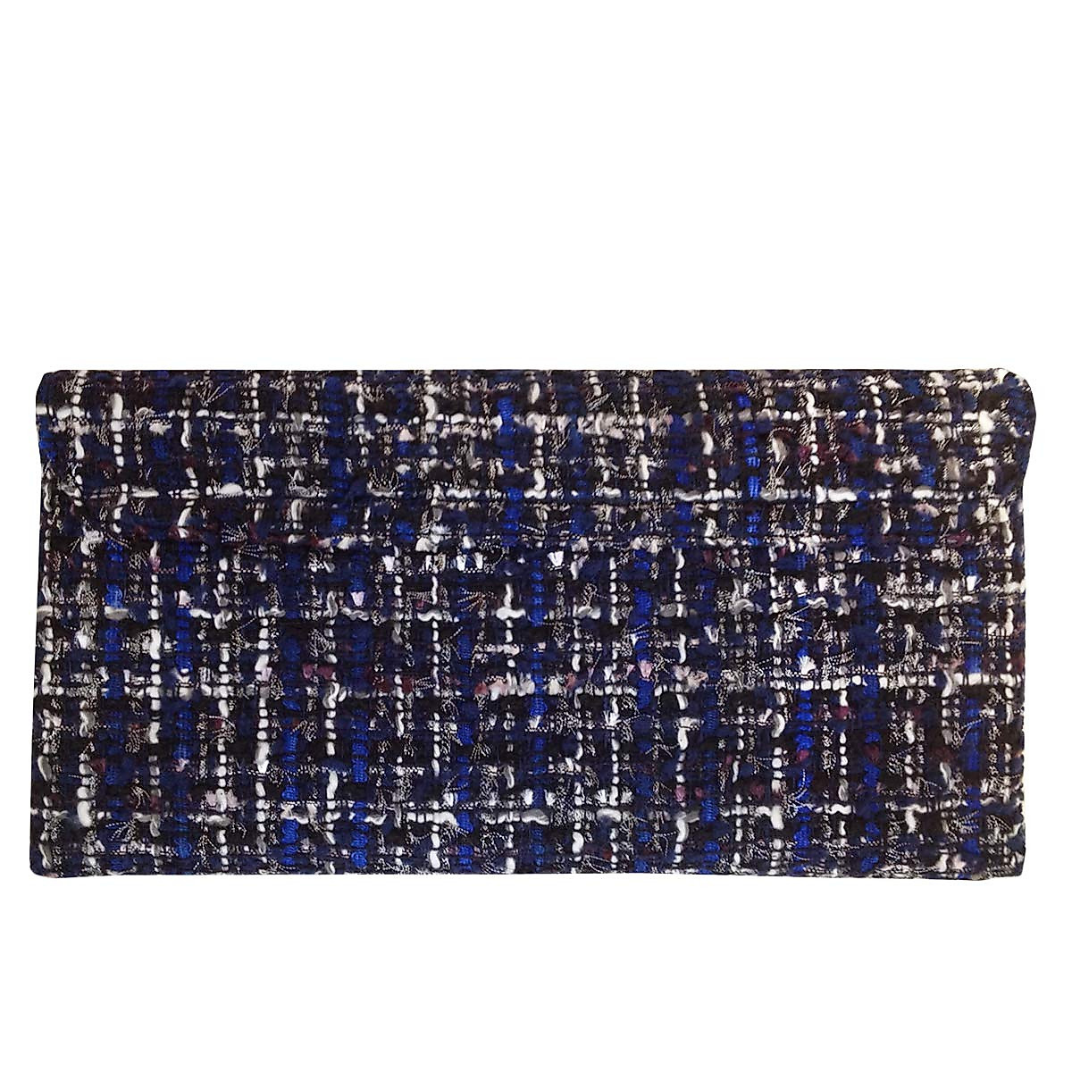 JNB Weaved Fabric Flat Clutch, Blue