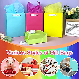 MUMULULU 6 Pack Gift Bags Assorted Sizes Colorful Paper Gift Wrap Bags with Handle and Tissue Paper for Birthday Party Baby Shower Wedding Holiday Presents (3 Small 6", 3 Medium 9")