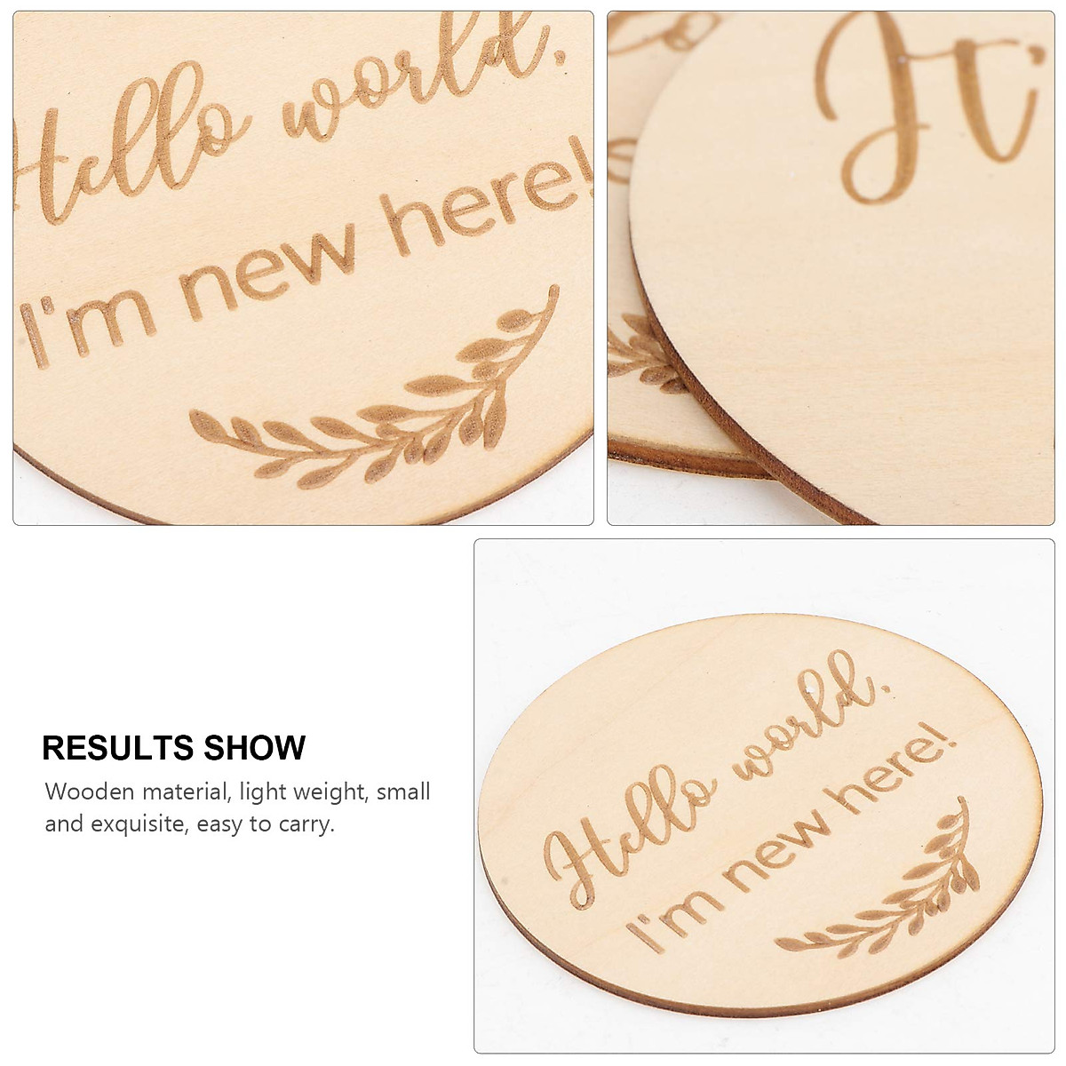 Abaodam Amosfun 2Pcs Its A Girl Sign Wood Baby Monthly Cards Milestone Discs Baby Shower Party Decorations for Gender Reveal Baby Announcements(10cm)