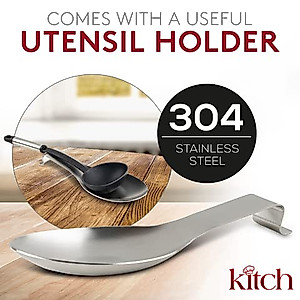 Kitch Magnetic Bamboo Knife Block 12", Double sided space saving freestanding storage holder for knives, handmade universal cutlery organizer stand with magnets