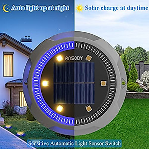 Ansody Solar Ground Lights, Upgraded 10LED 1000mAh IP65 Waterproof Outdoor Garden Lights 14Hrs Extra Long Time Lighting Landscape Lights for Patio Pathway Driveway Lawn Yard (8 Pack)