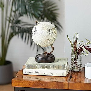 Deco 79 Wood Globe, 5" x 5" x 8", Yellow