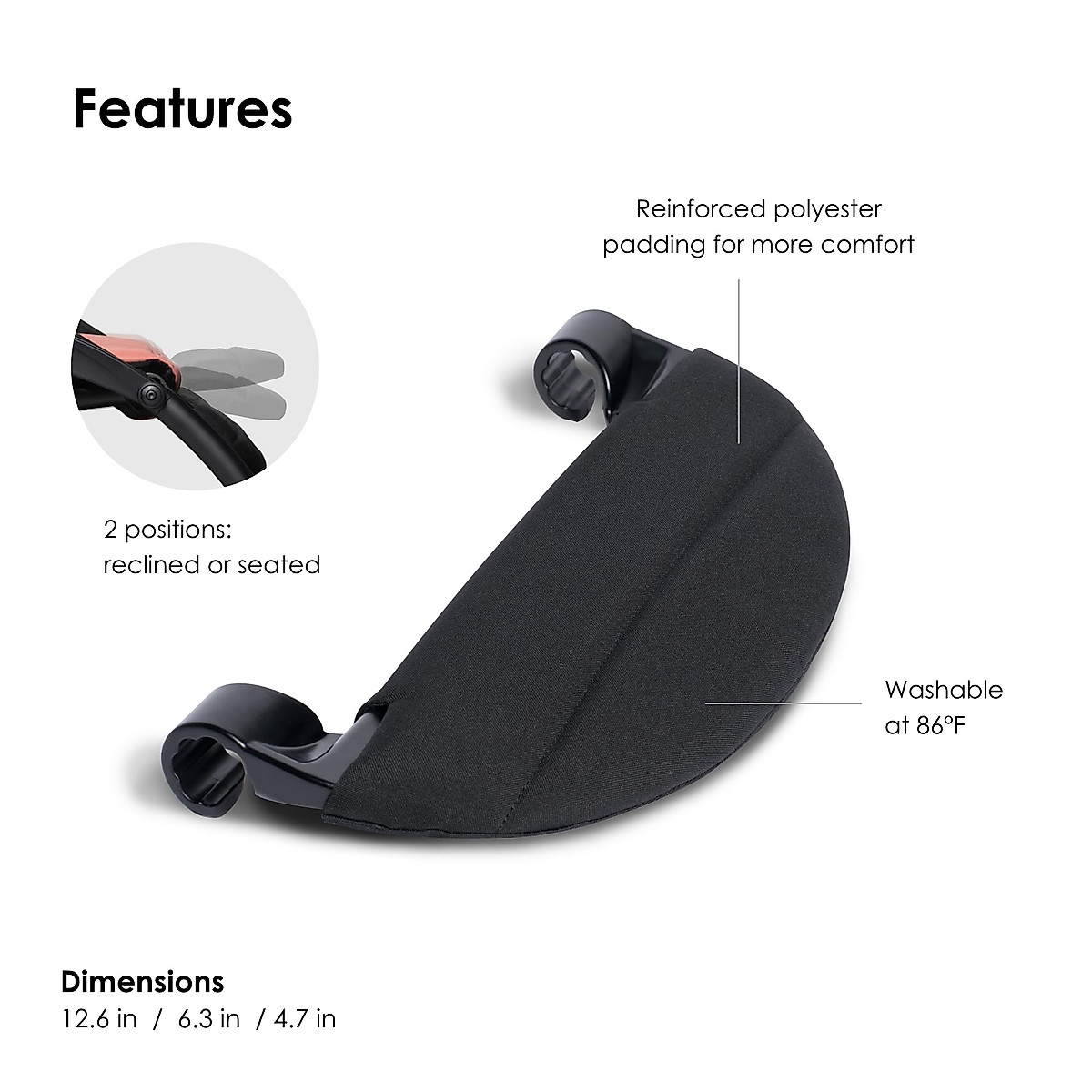 Stokke BABYZEN YOYO Leg Rest - Reclined Position & Padded Cover (Included) Provide Additional Comfort in Stroller - Easy to Attach & Clean