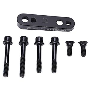 Tefola Disc Brake Mount Adapter, Mountain Bike Disc Brake Caliper Mount Adapter Ultralight Flat Disc Brake Mount Adapter for Road Bike (Black, Back 160MM)