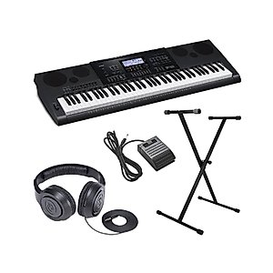 Casio CWK7600 4 pc Ultra-Premium Keyboard Package With Headphones, Stand, and Sustain Pedal