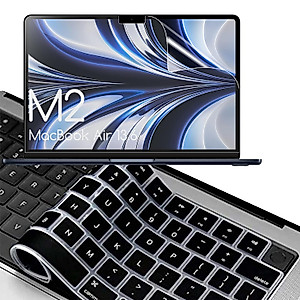 KEANBOLL 2 Pack Anti Glare Screen Protector & KeyBoard Cover for MacBook Air 13.6 Inch M3 M2 Chip, (Model: A3113 A2681),Anti Glare,Anti Fingerprint Filter