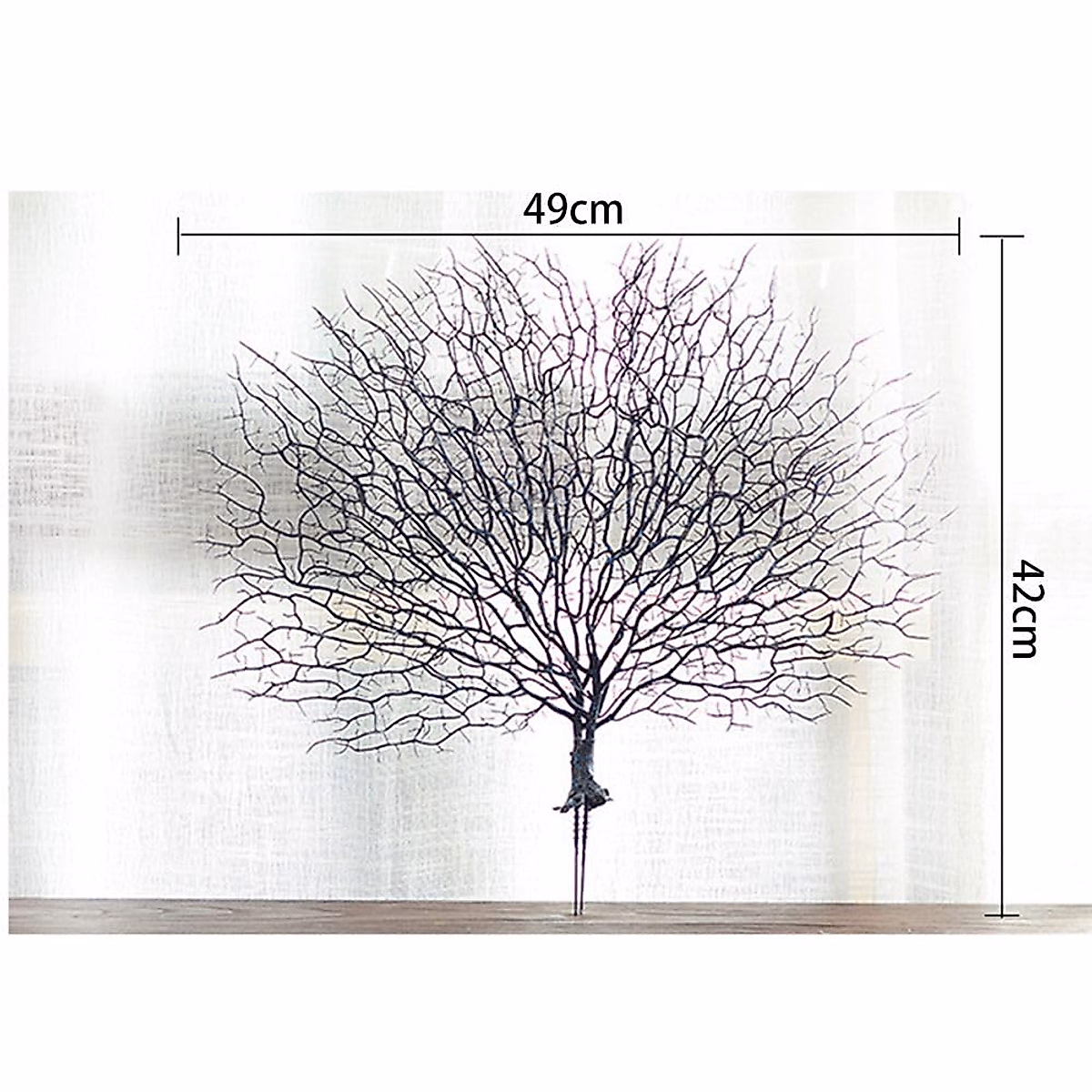 Simulation Coral Branch Artificial Sea Tree Peacock Tree Plastic Sea Trunk Branch Decorative Accessories for Fish Tank Aquarium Wedding Home(Brown)