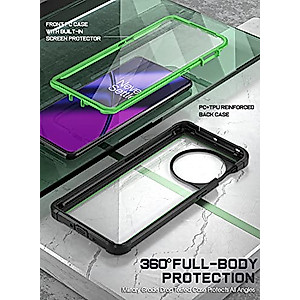 Poetic Guardian Case for OnePlus 11 5G 6.7" (2023) [20 FT Mil-Grade Drop Tested], Full-Body Hybrid Shockproof Bumper Cover with Built-in Screen Protector, Green/Clear