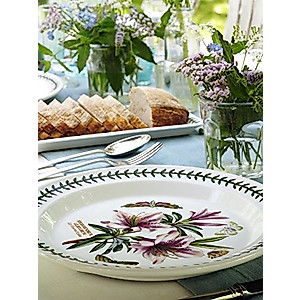 Portmeirion Botanic Garden Oval Dishes | 8.5 Inch Oval Serving Platters | Set of 2 Platters with Floral Motifs | Made from Porcelain | Dishwasher and Microwave Safe