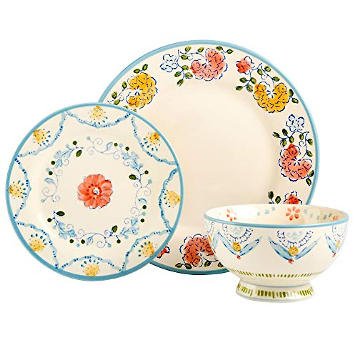 Gibson Elite Hand-Painted Dinnerware Set, Service for 4 (12pcs), Anaya