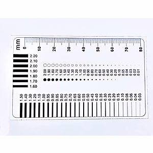 High Precision 1 Micron SEC Size Estimation Chart Transparency Defect Diameter Area Measure 1/5/10 Pieces Pack (1, 3)