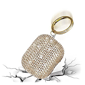 SaharaCase Rhinestone Case for Apple AirPods 3 (2021 3rd Generation) [Rugged] Full Body Protection Antislip Grip Slim with Keychain - Gold