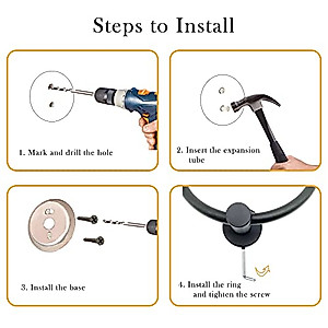 Towel Ring for Bathroom Matte Black Towel Ring Wall Mounted Hand Towel Rack Hangers Hand Towel Ring