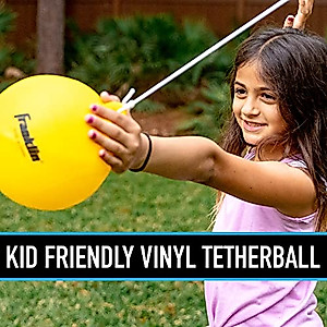 Franklin Sports Tetherball Set - Full Tetherball Game Set with 8' Pole, Rope + Ball Included - Portable Steel Backyard + Beach Kit with Carry Bag - Recreational, White