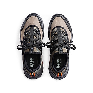 BASS OUTDOOR Women’s Trek Ultralite Hiking Shoes – Lace-Up Trail Sneakers, GRN CAMO/BLK, 8.5