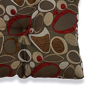 Klear Vu Gripper Overstuffed Universal Non-Slip Dining Chair Cushions for Kitchen Decor or Office Use, U-Shaped Skid-Proof Seat Pad, 17x17 Inches, 2 Count (Pack of 1), Brown