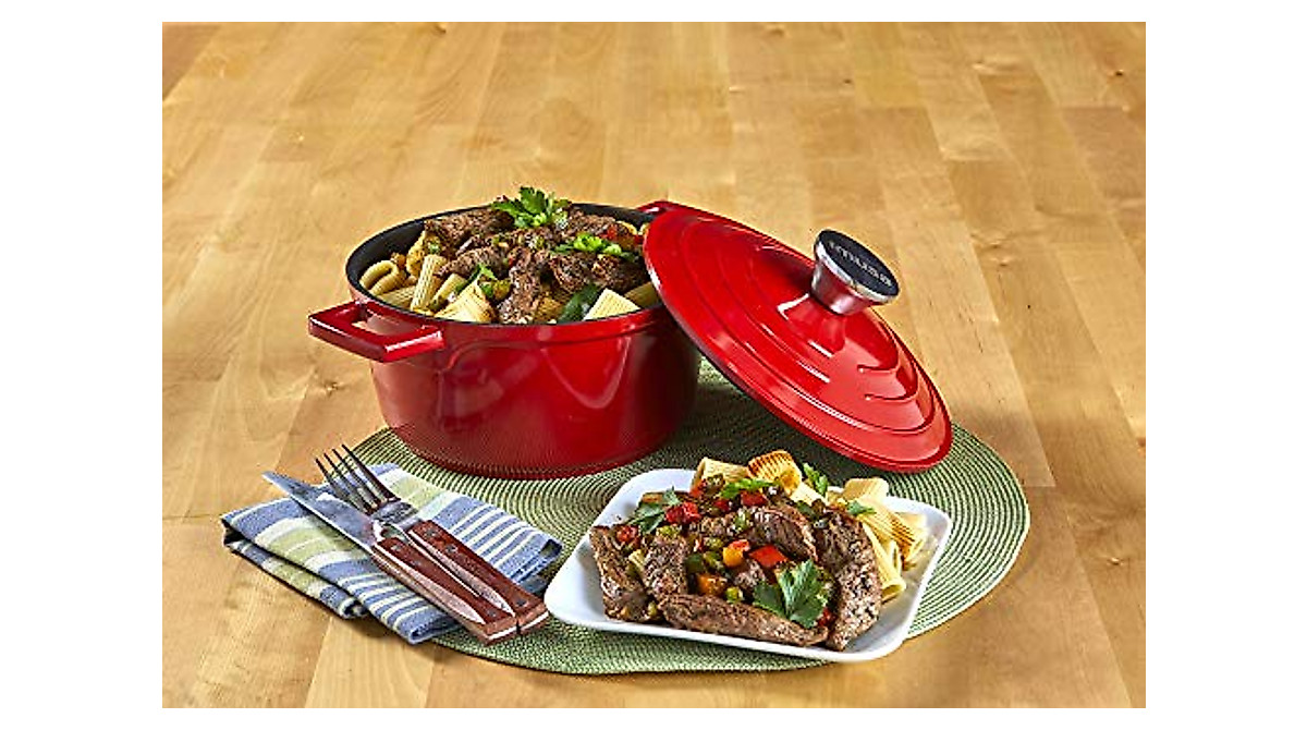 IMUSA 5 Quart Cast Aluminum Dutch Oven - Versatile Cooking