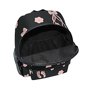 Glaphy Custom Kid's Name Backpack, Pink Ballerina Shoes Toddler Backpack for Daycare Travel, Personalized Name Preschool Bookbags for Boys Girls