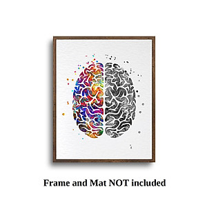 Dignovel Studios 11X14 Unframed Brain Creativity Inspiration Watercolor Art Print Poster Housewarming Wall Giclee Office Home Decor DN526