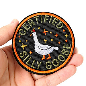 XMJY Funny Goose Hook and Loop Patch, Colorful Embroidered Patch, Cute Animal Meme Morale Patch, DIY Applique Accessories for Backpacks, Dog Harnesses, Army Vests, Gym Bags, Hats, Helmets