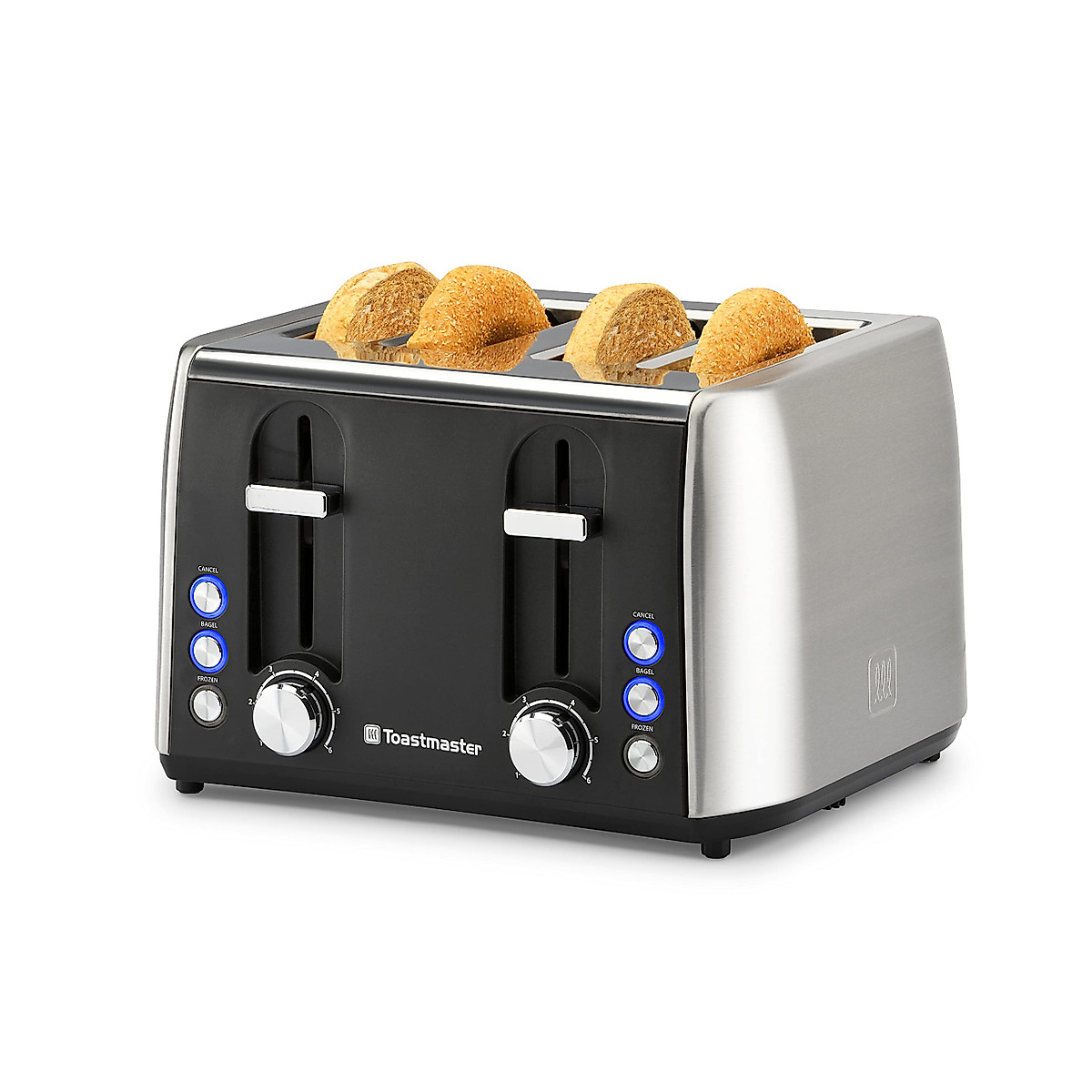 Toastmaster 4-Slice Fast Toaster, Stainless and Black, TM-49TS