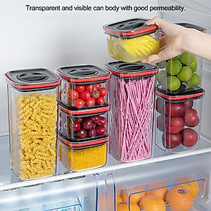 jyibinee Cereal Storage Box, Large Capacity Transparent Sealed Food Container, Airtight Food Storage Container Sealed Storage Tank for Kitchen Black 600ML