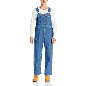 Dickies mens Big-tall Denim Stone Washed Bib overalls and coveralls workwear apparel, Stone Washed, 46W x 30L US