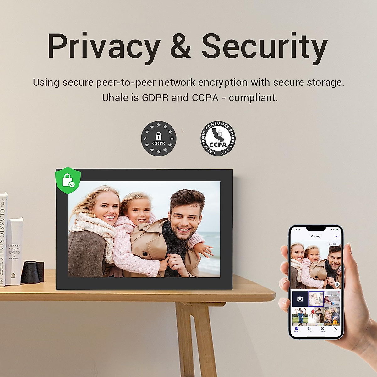 10.1 Inch WiFi Digital Picture Frame, Digital Photo Frame with 32GB SD Card, Unlimited Account Connection, IPS HD Touch Screen - Gift for Friends and Family