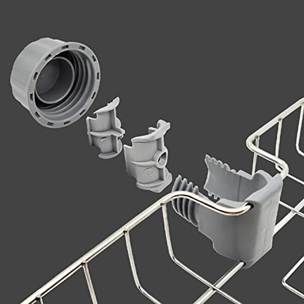 Citphto Sponge Holder Stainless Steel Faucet Kitchen Sink Caddy Organizer Detachable Hanging Sponge Holder for Kitchen Sink Bathroom Shower Rack Compatible with Faucets 0.63-1.0 Inches in Diameter