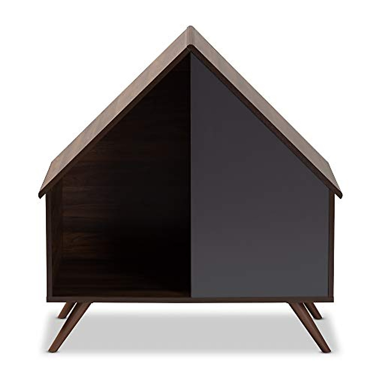 Baxton Studio Pet Houses, Walnut/Grey