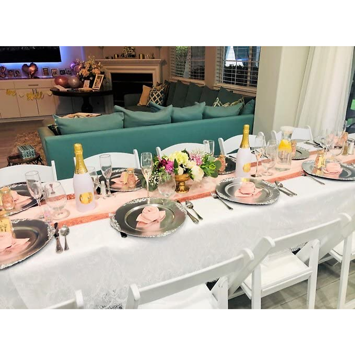 Your Chair Covers - 20 Inch Square Premium Polyester Cloth Napkins. Oversized, Double Folded and Hemmed Table Napkins for Restaurant, Bistro, Wedding - (Blush) (Pack of 10)