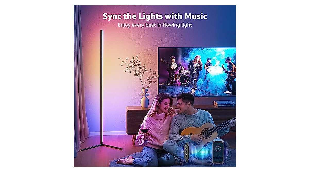 bedee 65" RGB LED Corner Floor Lamp - Mood Lighting