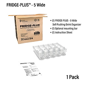 Display Technologies, Fridge-Plus Drink Organizer for Refrigerator Storage - Beverage Bottle Can Dispenser and Soda Rack for Bar Fridge (Pack of 1)