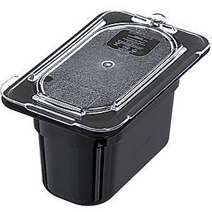 Carlisle FoodService Products Storplus 1/9 Size Universal Flat Food Pan Lid for Catering, Buffets, Restaurants, Polycarbonate, Clear