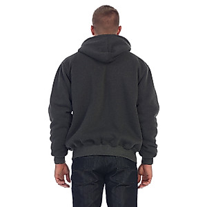 Gioberti Men Heavyweight Sherpa Lined Fleece Hoodie Jacket, Heather Charcoal, Medium