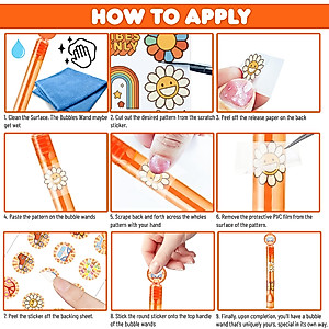 24PCS Groovy 70s DIY Bubble Wands Party Favors 96PCS Stickers for Goodie Bag Fillers Pinata Stuffers Mini Bubble Bulk Birthday Party Supplies Toys Gifts Class Prizes Toddlers Boys Girls