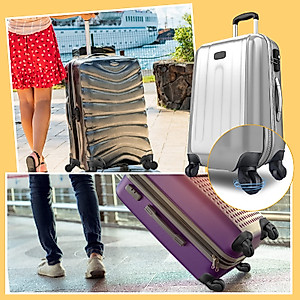 Silkfly 4 Pcs Luggage Wheels Replacement Travel Suitcase Caster Wheels Mute Bearing Swivel Wheel with Screw Replacement Left and Right Wheels for Luggage