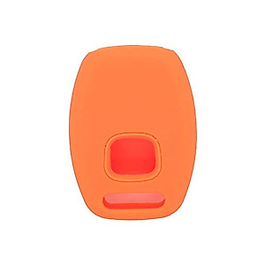 SEGADEN Silicone Cover Protector Case Holder Skin Jacket Compatible with HONDA 4 Button Remote Key Fob 3 BTN + Panic CV4216 Orange
