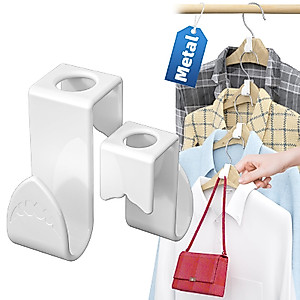 EastLink 18 Pcs Space Saving Hanger Hooks, Metal Heavy Duty Clothes Hanger Connector Hooks, Shark Shape Closet Space Saver, Free Up to 3X More Space, Fit Most Types of Clothes Hangers